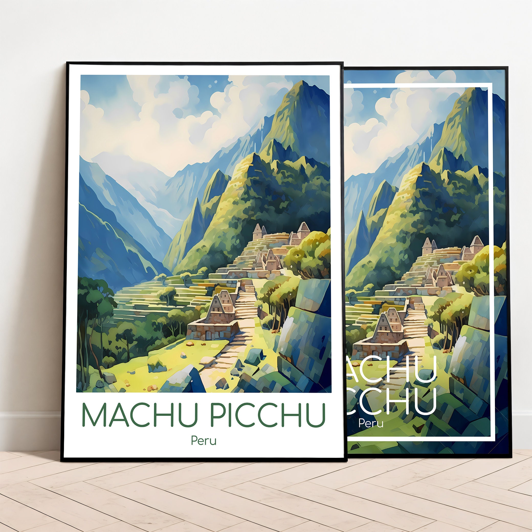 Machu Picchu Travel Poster Machu Picchu Poster Wall Art Peru Vintage ...