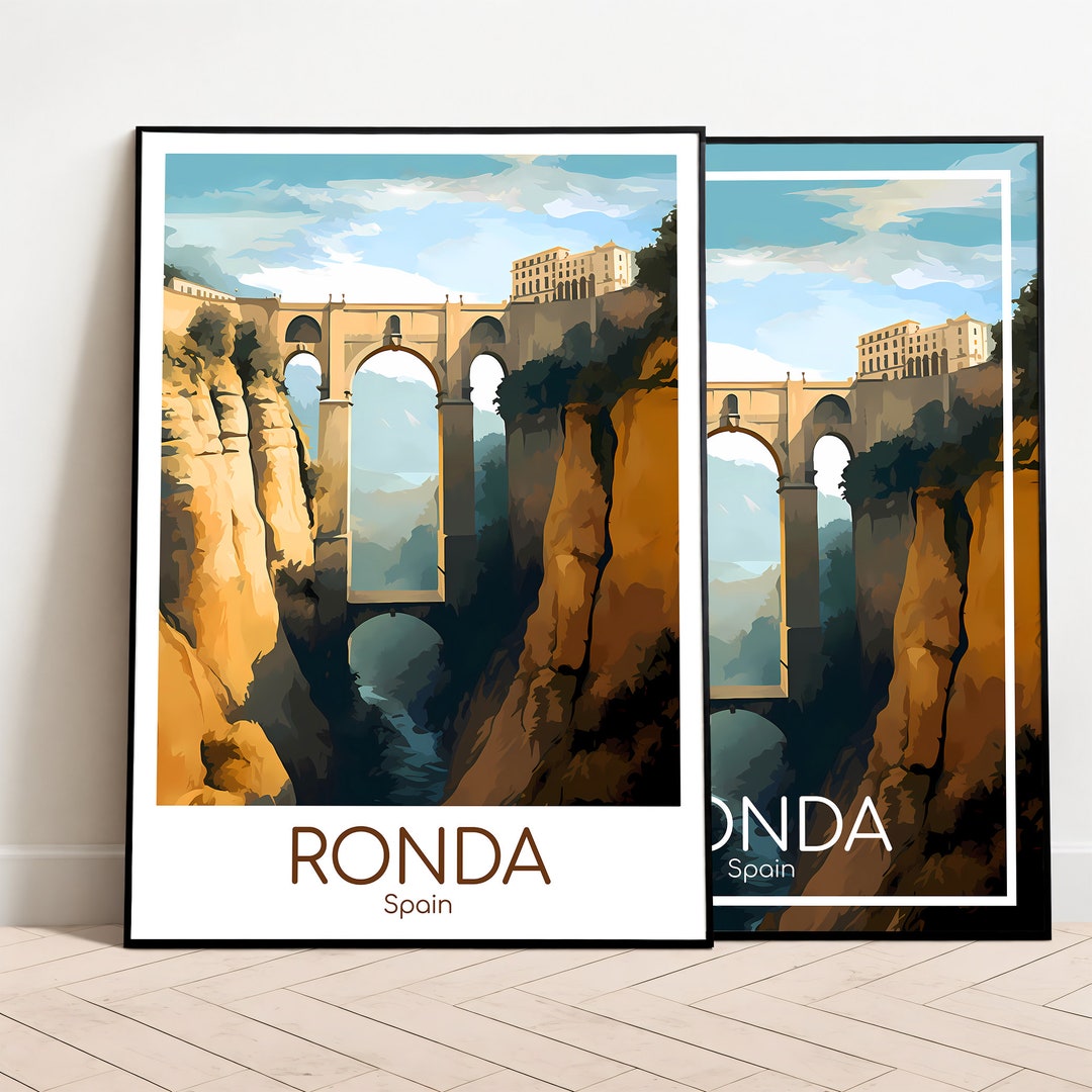 Ronda Travel Poster Ronda Poster Wall Art Spain Vintage Poster Ronda ...