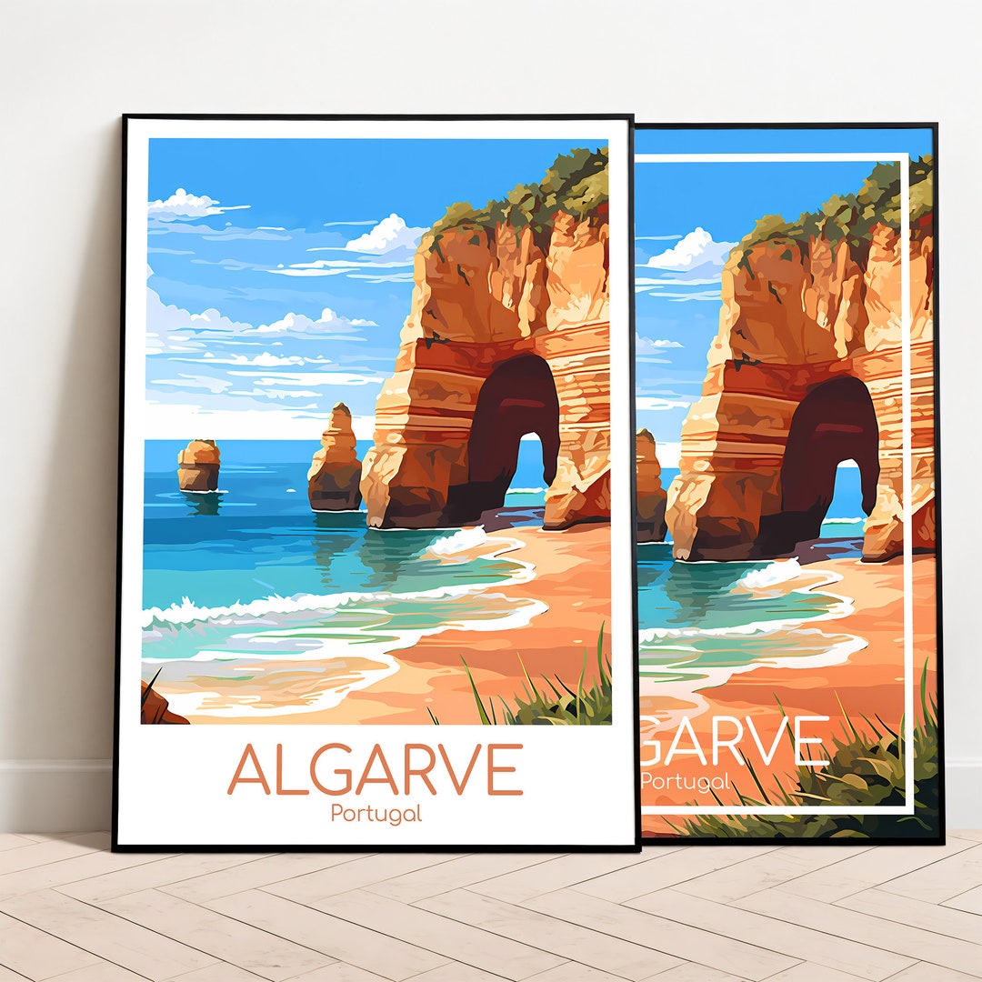 Algarve Travel Poster Algarve Poster Wall Art Portugal Vintage Poster ...