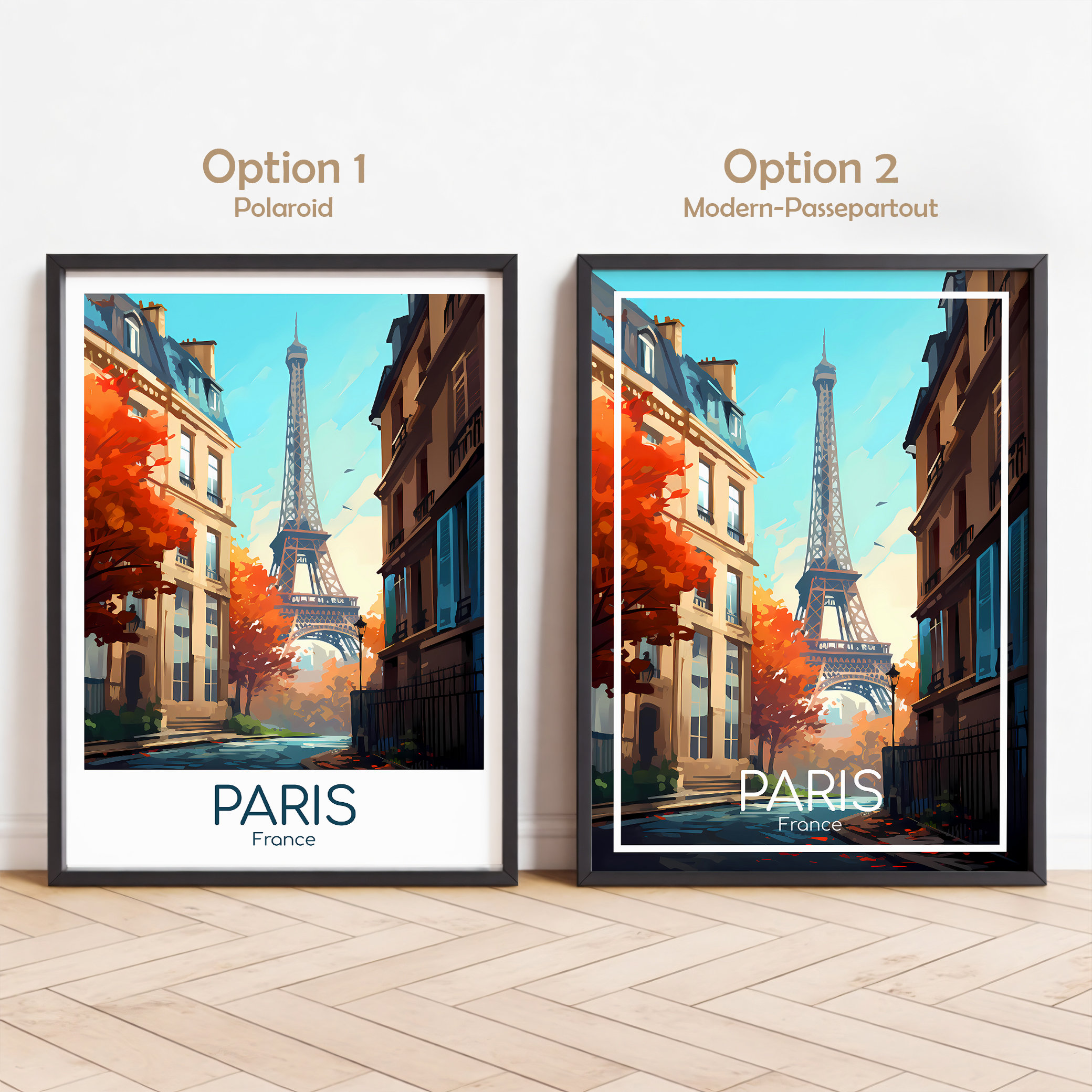Paris Travel Poster Autumn Paris Poster Autumn Wall Art France Vintage ...