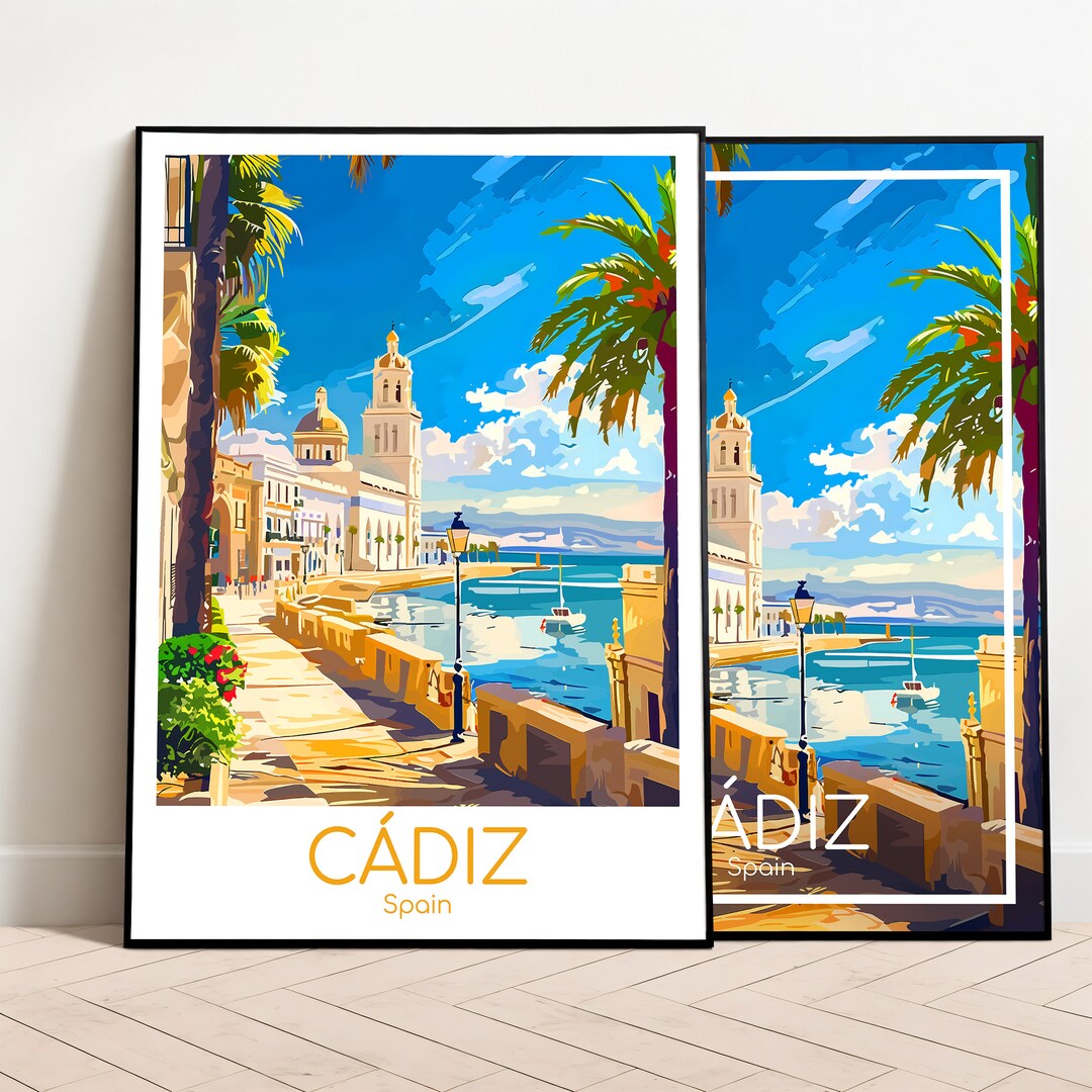 Cadiz Travel Poster Cadiz Poster Wall Art Spain Vintage Poster Cadiz ...