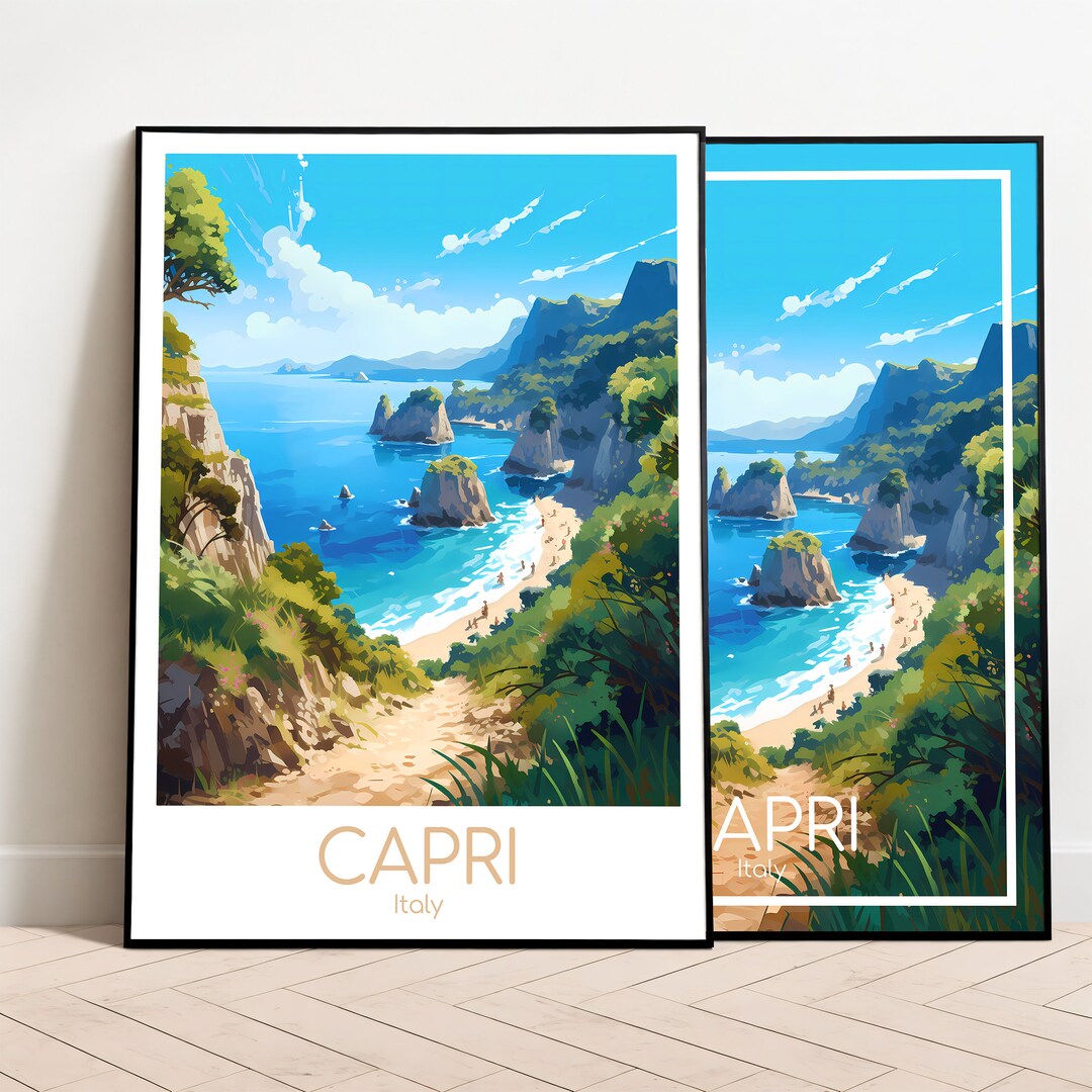 Capri Travel Poster Capri Poster Wall Art Italy Vintage Poster Capri ...