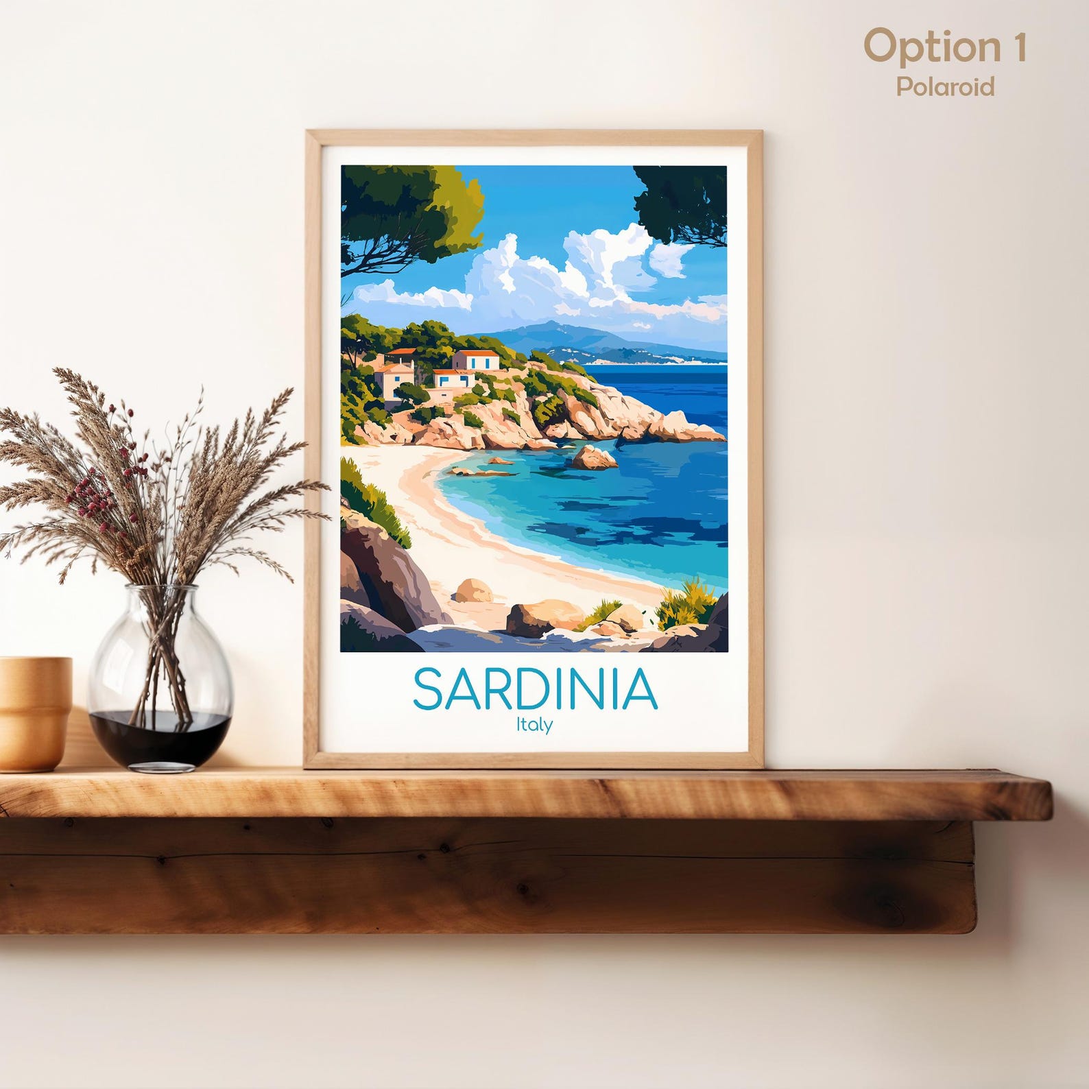Sardinia Poster Wall Art Sardinia Travel Poster Italy Vintage Poster ...