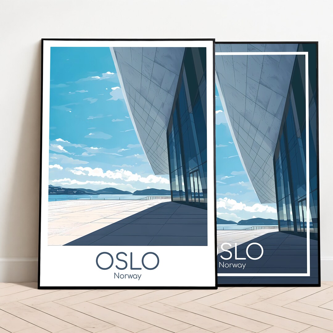 Oslo Travel Poster Opera Oslo Poster Opera Wall Art Norway Vintage ...