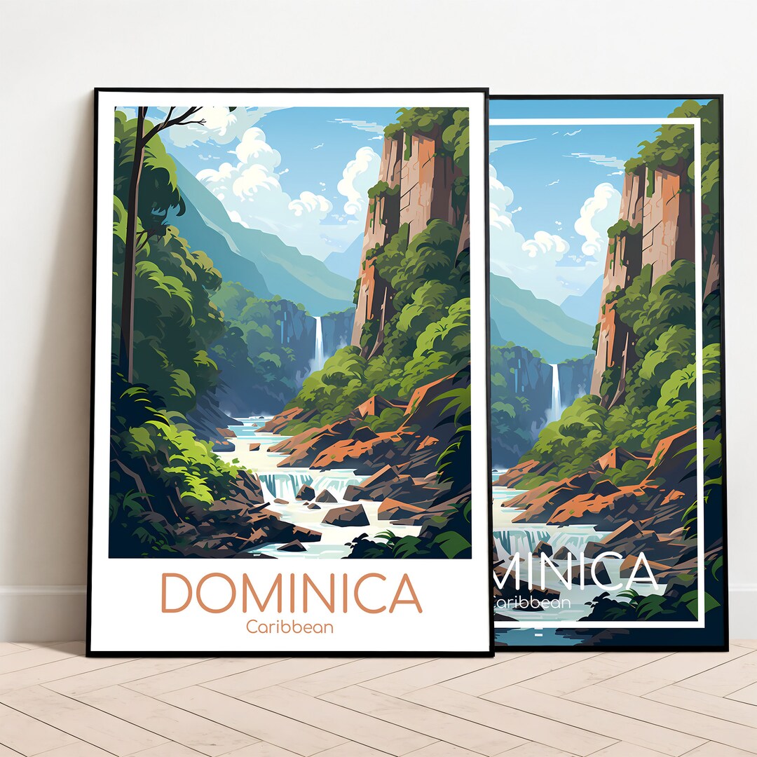 Dominica Travel Poster Dominica Poster Wall Art Caribbean Vintage ...