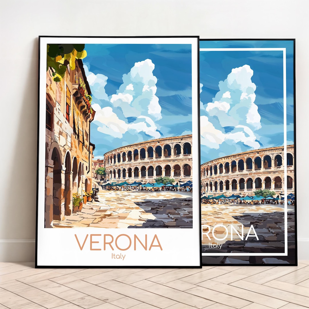 Verona Travel Poster Verona Poster Wall Art Italy Vintage Poster Verona ...