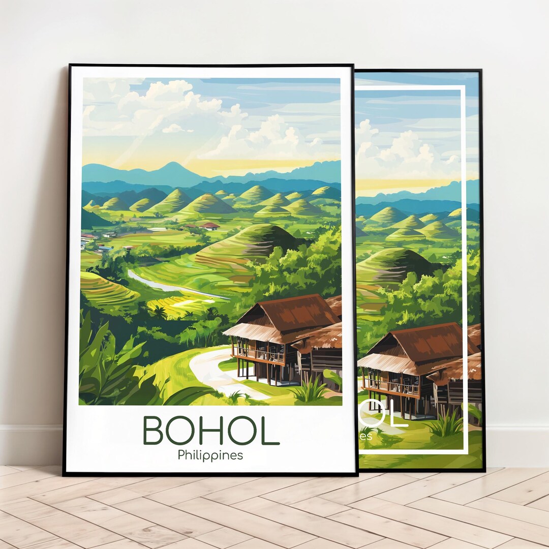 Bohol Travel Poster Bohol Poster Wall Art Philippines Vintage Poster ...