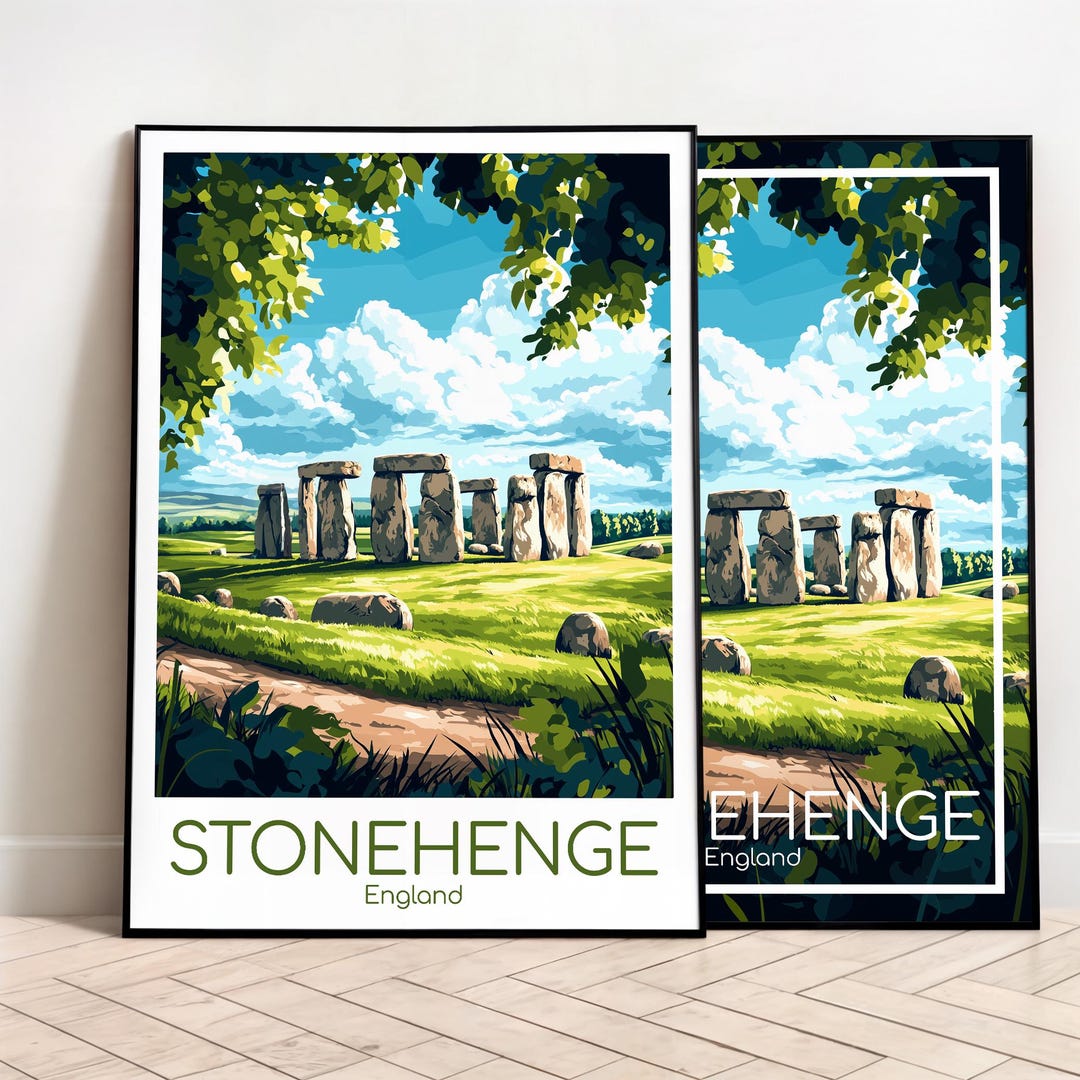 Stonehenge Travel Poster Stonehenge Poster Wall Art England Vintage ...