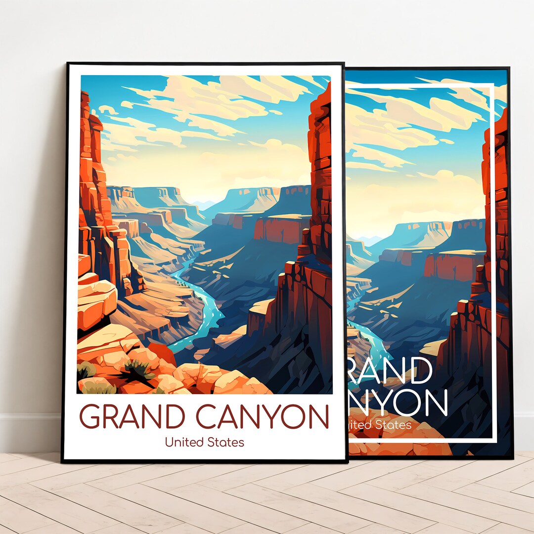 Grand Canyon Travel Poster Grand Canyon Poster Wall Art USA Vintage ...