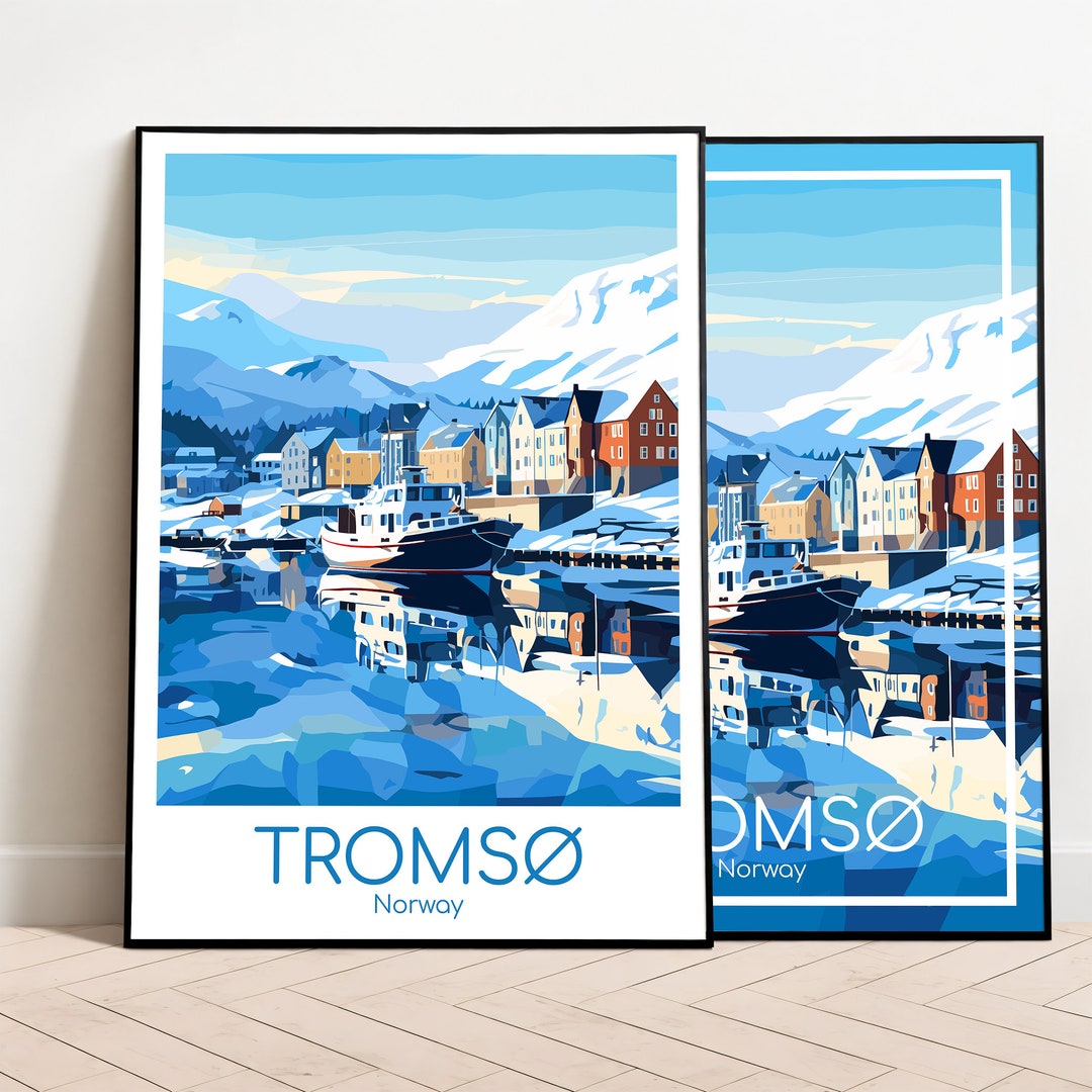 Tromso Travel Poster Tromso Poster Wall Art Norway Vintage Poster ...