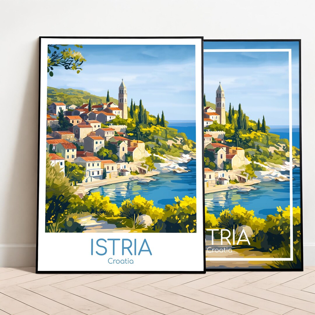Istria Travel Poster Istria Poster Wall Art Croatia Vintage Poster ...