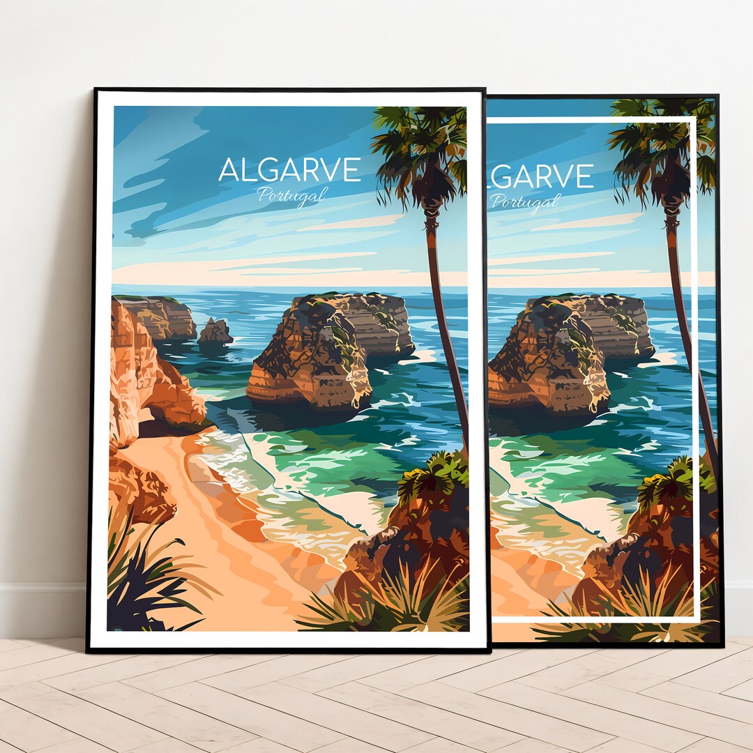 Algarve Travel Poster Headline Algarve Poster Headline Portugal Vintage ...