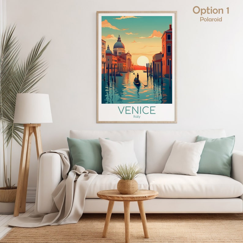 Venice Travel Poster Venice Poster Wall Art Italy Vintage - Etsy