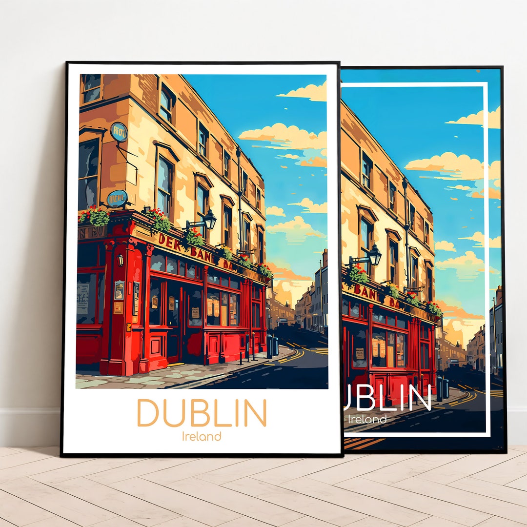 Dublin Travel Poster Dublin Print Wall Art Ireland Vintage Poster ...