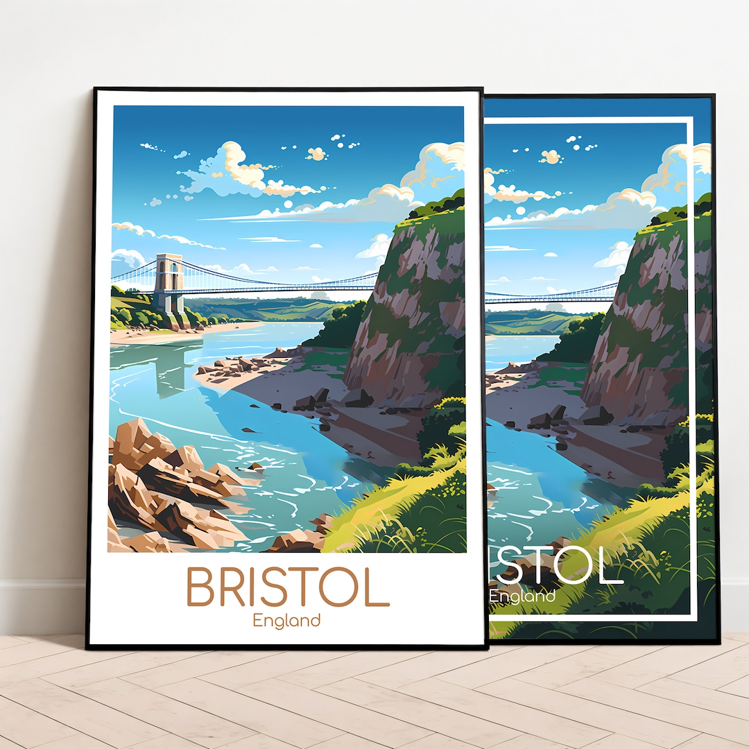 Bristol Travel Poster Bristol Poster Wall Art United Kingdom Vintage ...