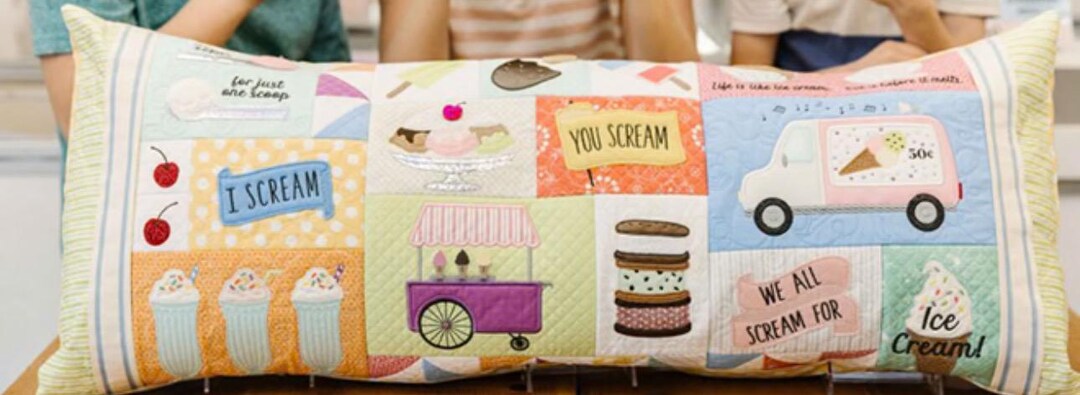 Kimberbell Two Scoops Bench Pillow Kit With Embroidery CD: Ice Cream ...