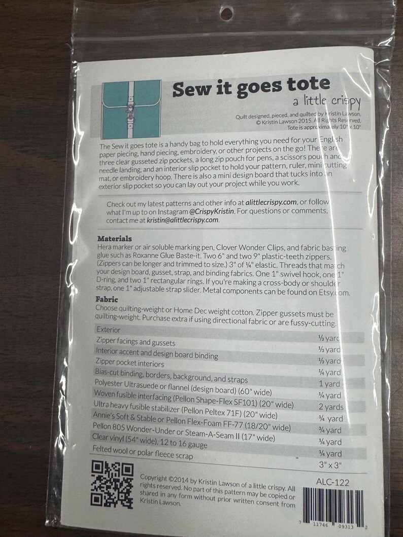 Sew It Goes Tote Pattern: Hand Sewing Project Organizer - Etsy