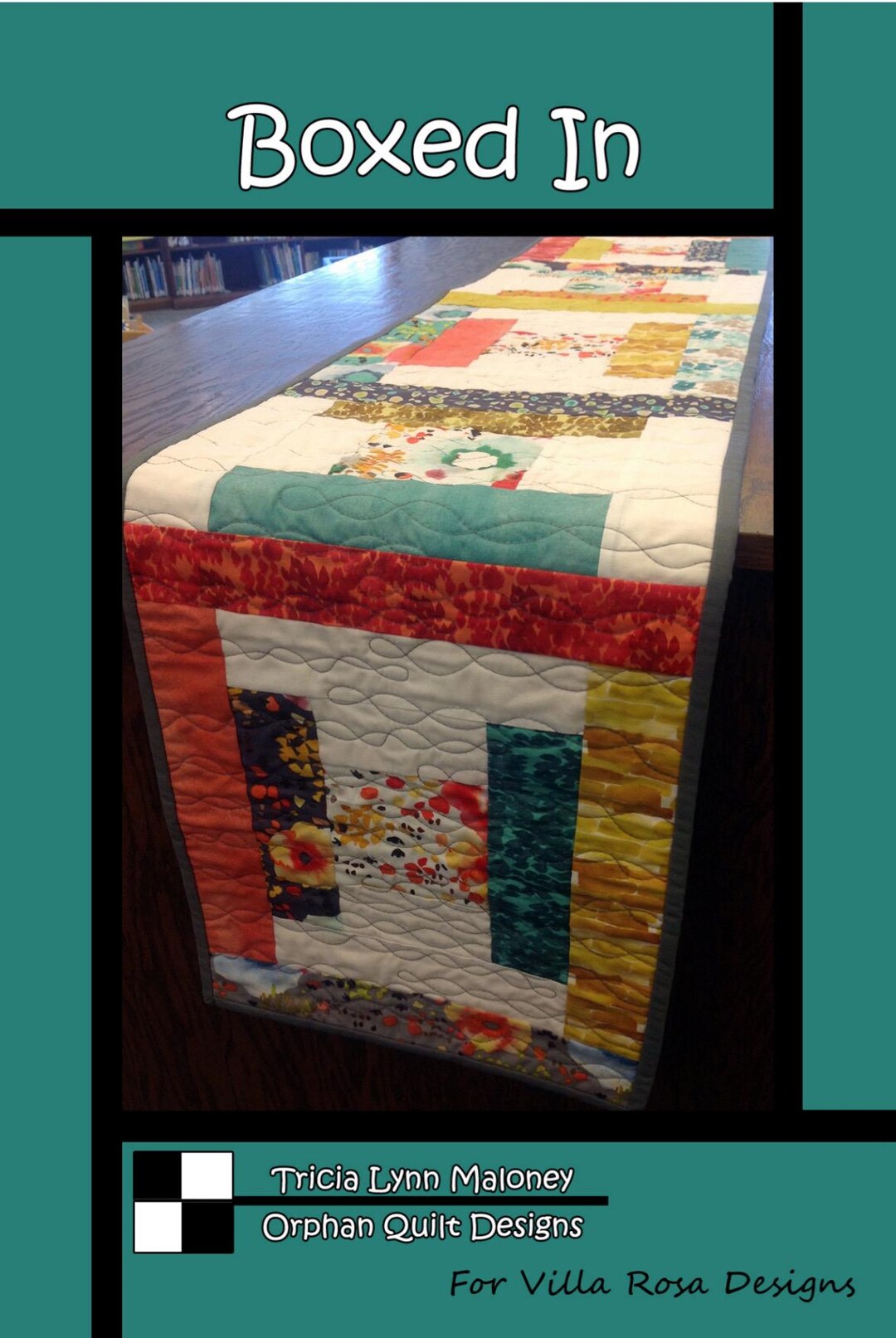 Boxed in Table Runner Villa Rosa Downloadable 12” X64” 2.5 Inch Strip ...