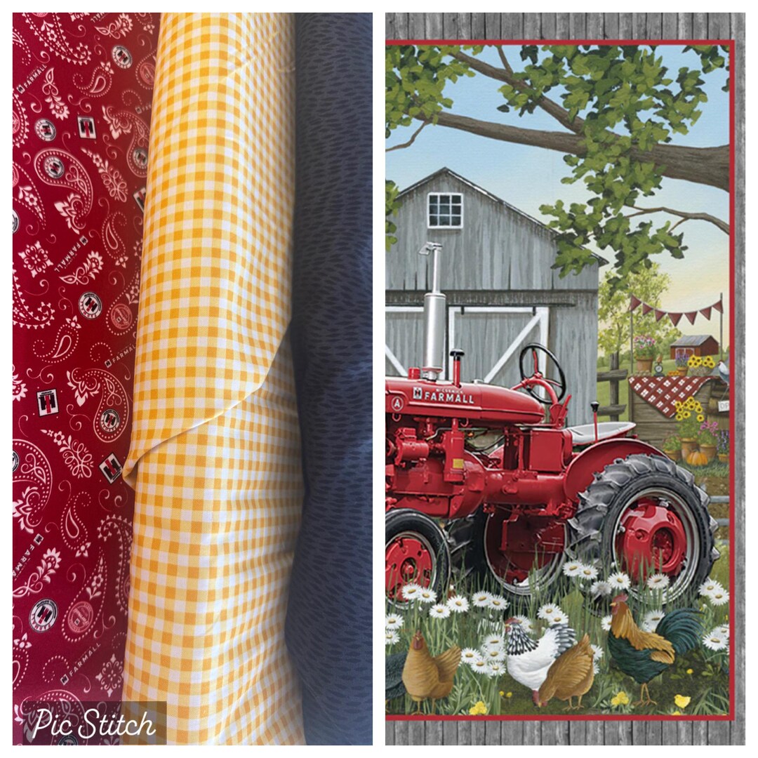 Farmall Tractor Quilting Panel: Farm Scene Cotton Fabric - Etsy
