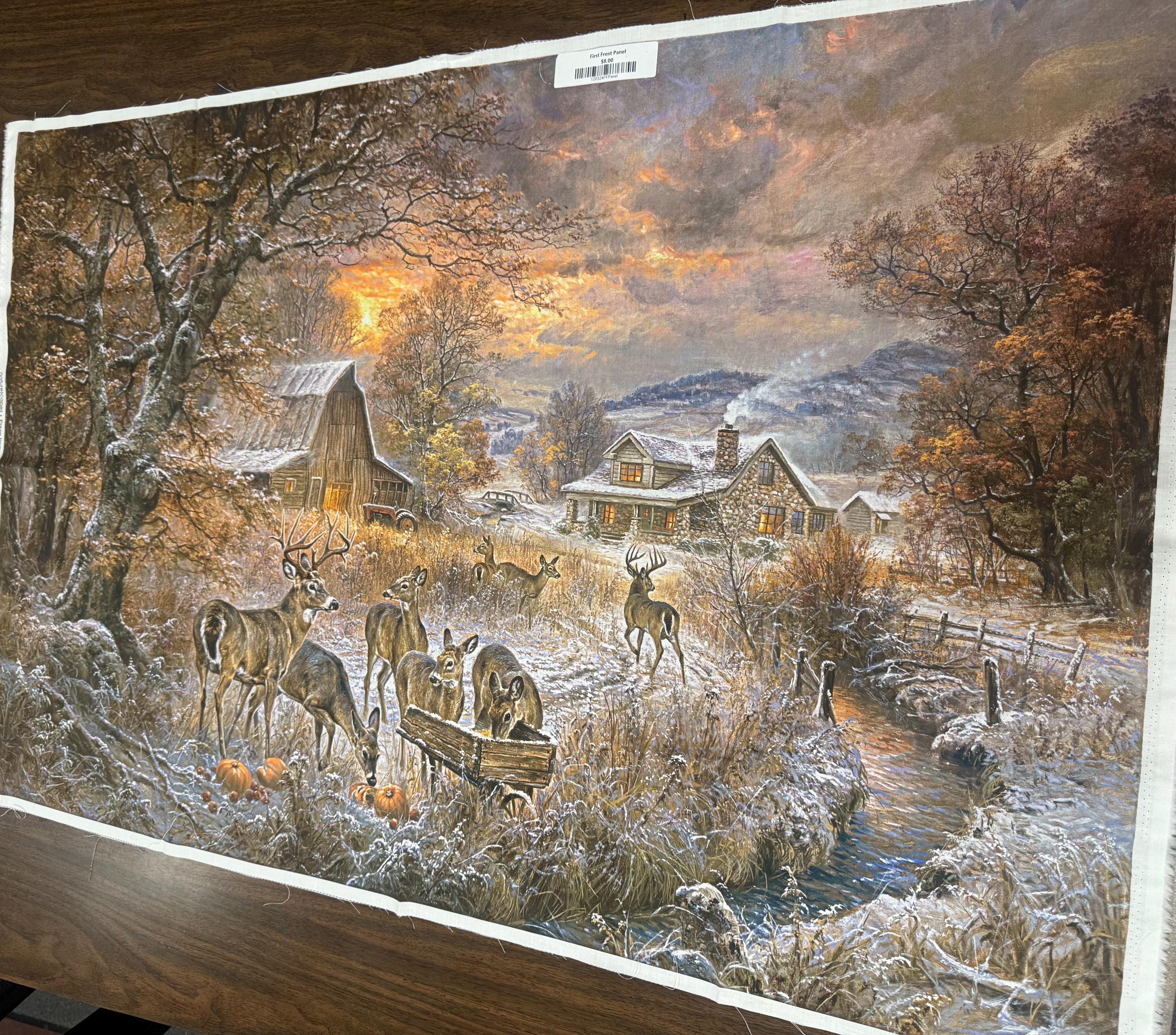 First Frost Deer Fabric Quilt Panel - Etsy