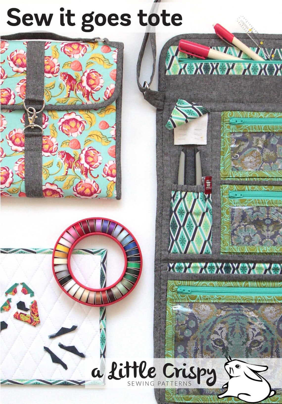 Sew It Goes Tote Pattern: Hand Sewing Project Organizer - Etsy
