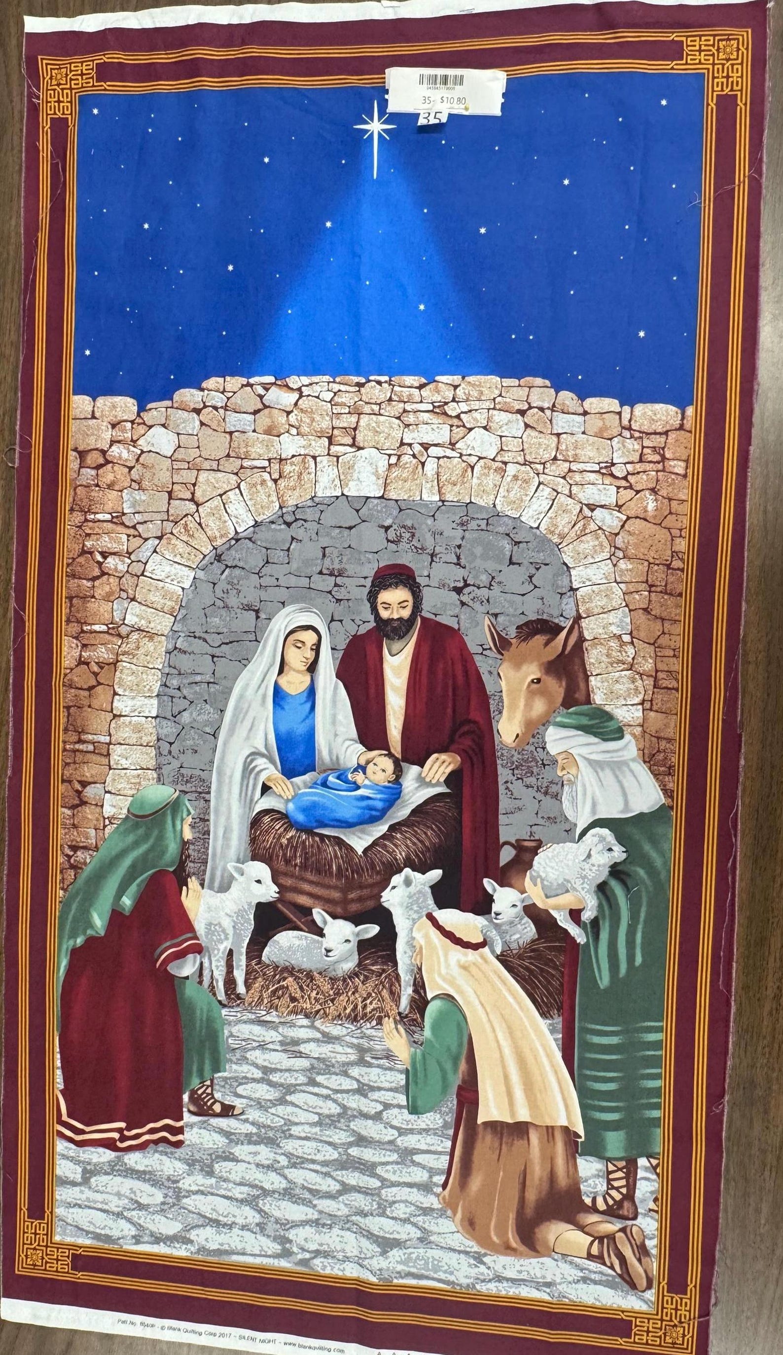 Silent Night Nativity Quilt Panel - Etsy