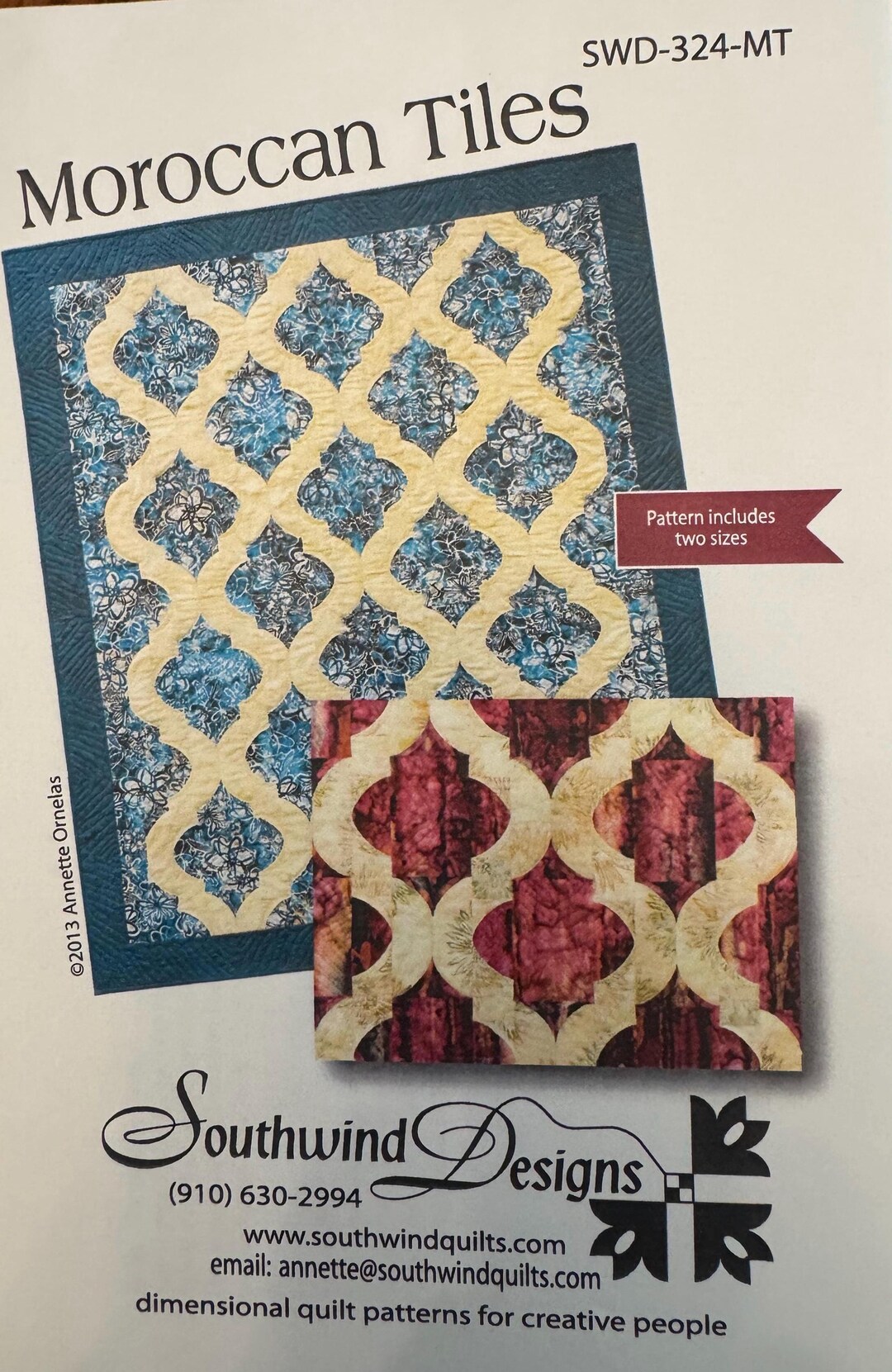 Moroccan Tiles Dimension Quilt Pattern for Creative People Modern Edgy ...
