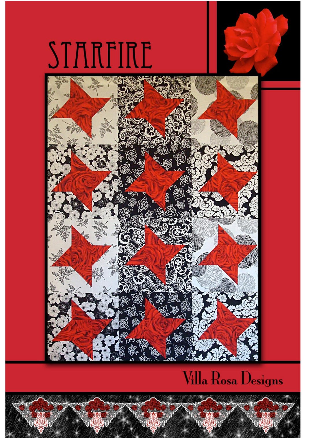 Star “starfire” Quilt Downloadable Pattern is by Villa Rosa 44x56 With ...