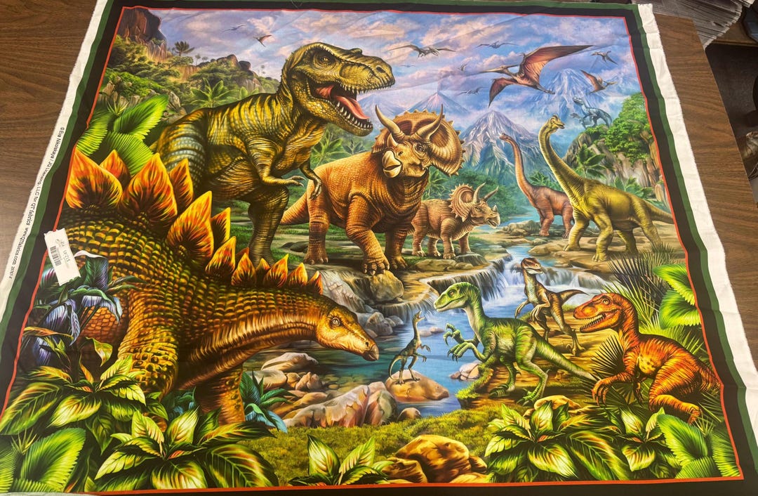 JURASSIC JOURNEY - DINOSAUR Quilt Panel and Jurassic Journey Scenic ...