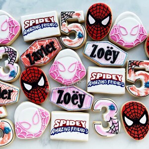 Spider Friends Birthday Cookies, Super Hero Cookies, Spider Birthday ...