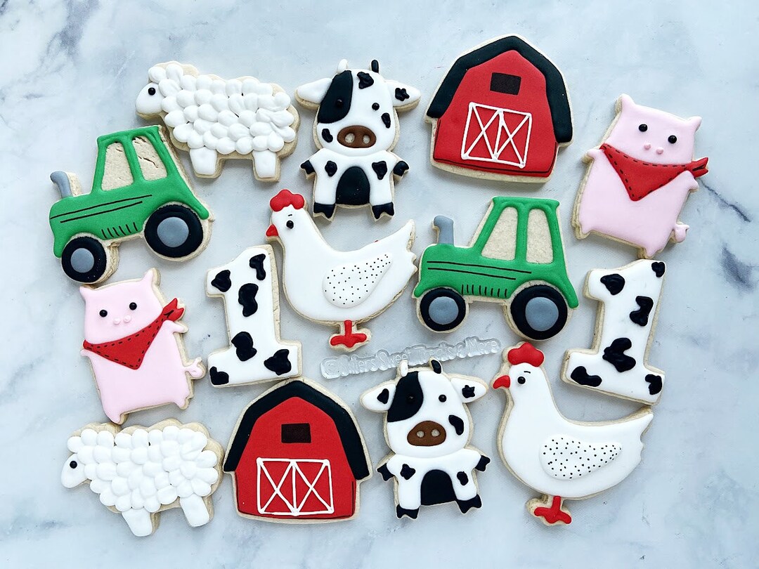 Farm Birthday Decorated Cookies, Farm Party, Farm Sugar Cookies, Farm ...