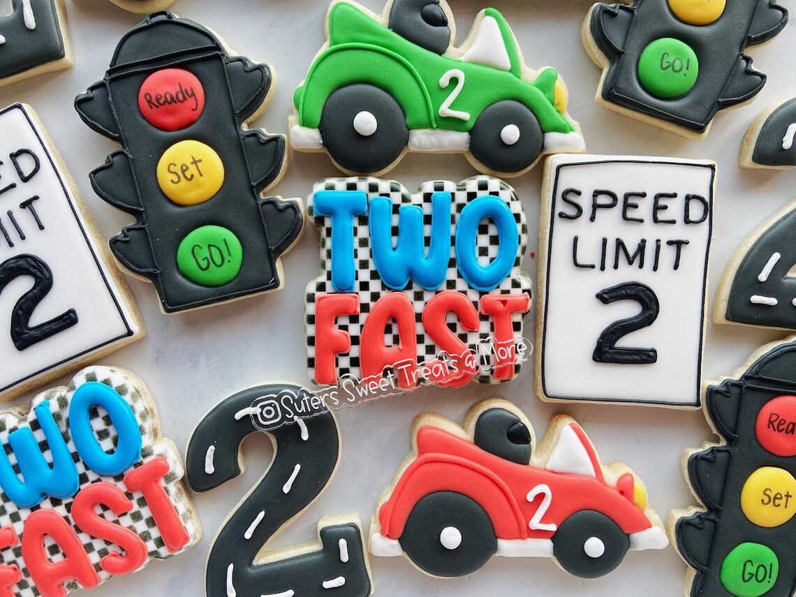 2 Fast Birthday Cookies, Race Car Birthday, Growing Two Fast, Race Car ...