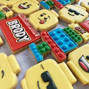Building Block Decorated Cookies, Block Party Favors, Plastic ...