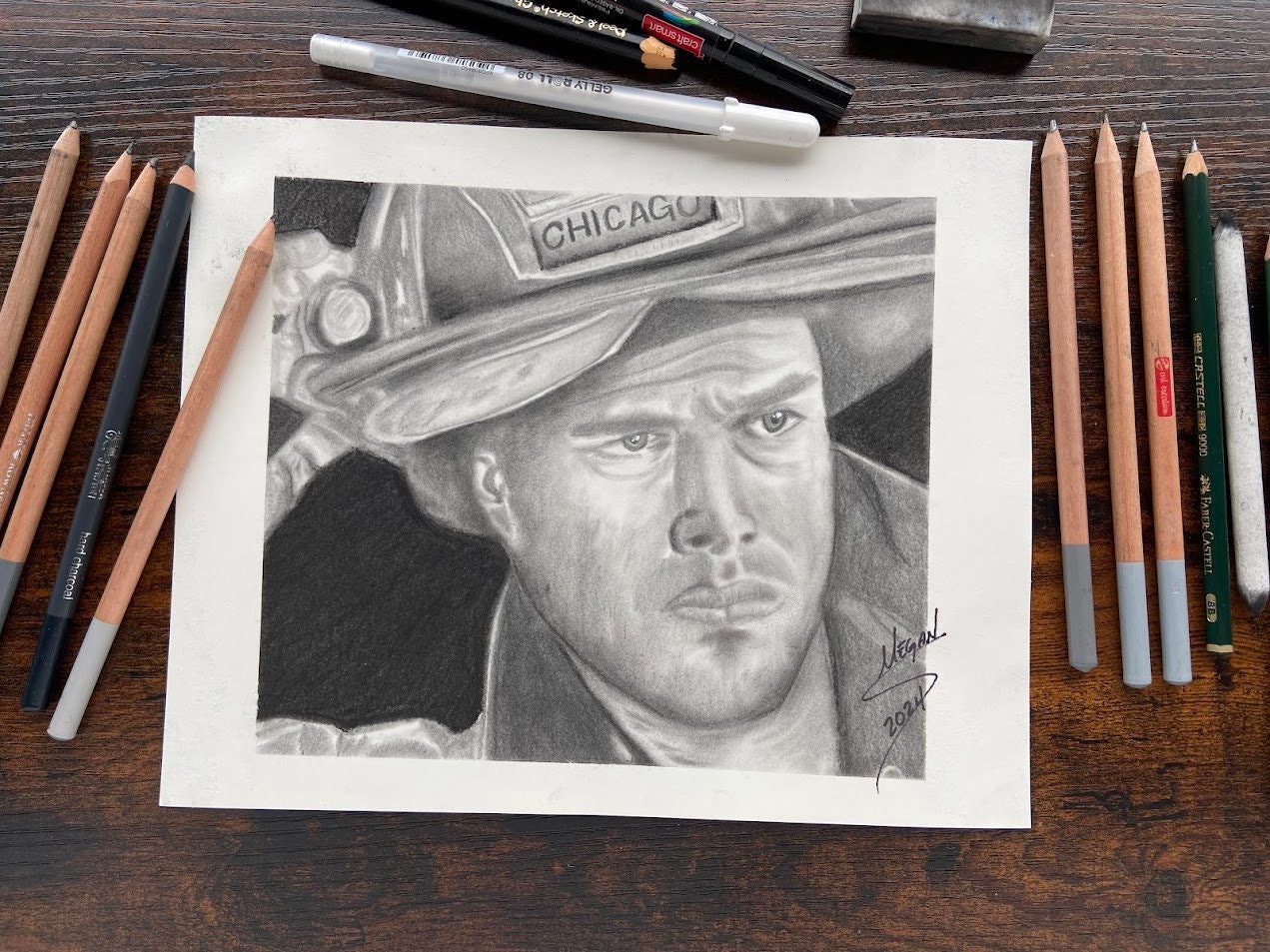 Taylor Kinney, Kelly Severide Drawing, Chicago Fire Sketch, Custom ...