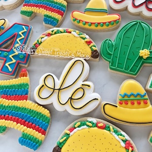 Fiesta Decorated Cookies, Fiesta Party, Taco Party, Baby Shower Cookies ...