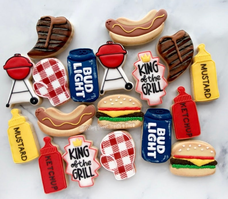 King of the Grill Cookies, Decorated Sugar Cookies, BBQ Cookies, Baby Q ...