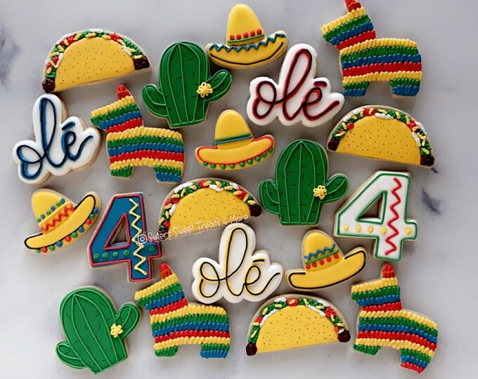 Fiesta Decorated Cookies, Fiesta Party, Taco Party, Baby Shower Cookies ...