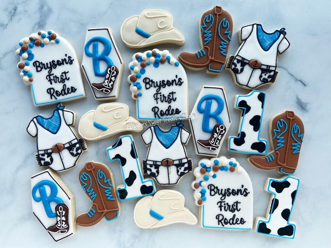 First Rodeo Decorated Cookies: Cowboy Birthday Party Favors - Etsy