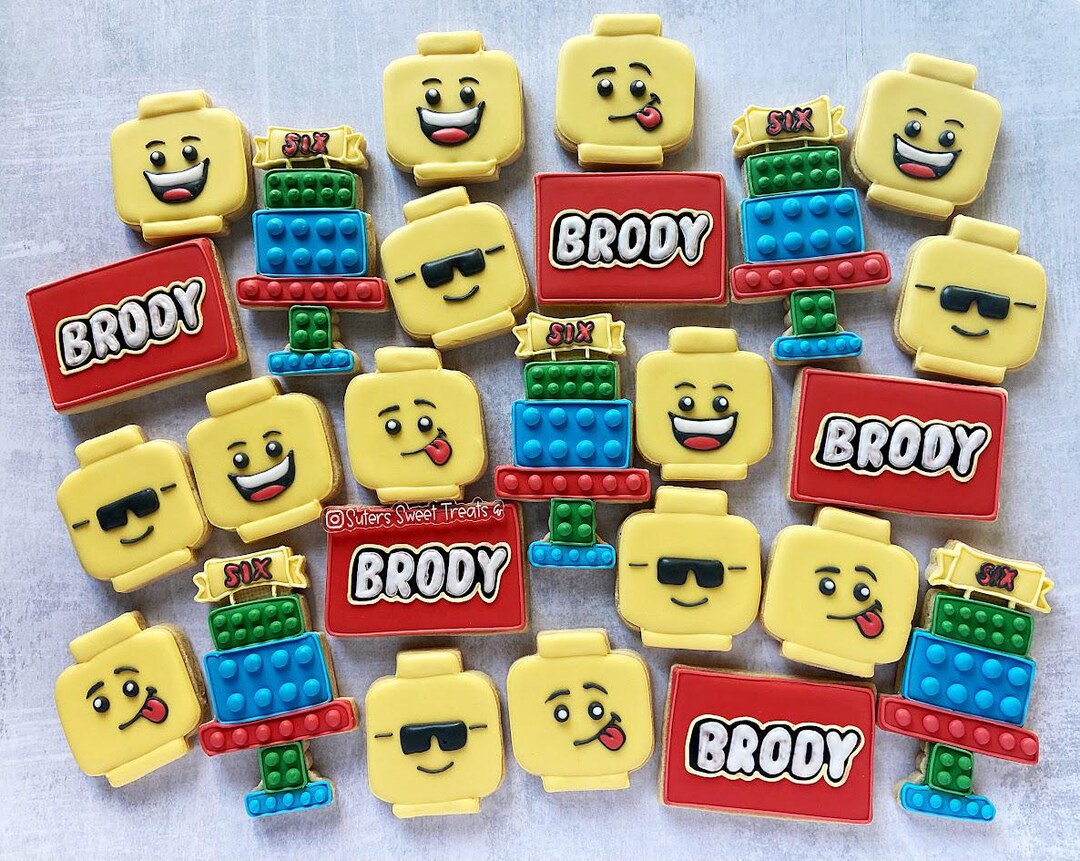 Building Block Decorated Cookies, Block Party Favors, Plastic ...