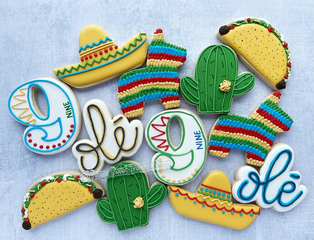 Fiesta Decorated Cookies, Fiesta Party, Taco Party, Baby Shower Cookies ...