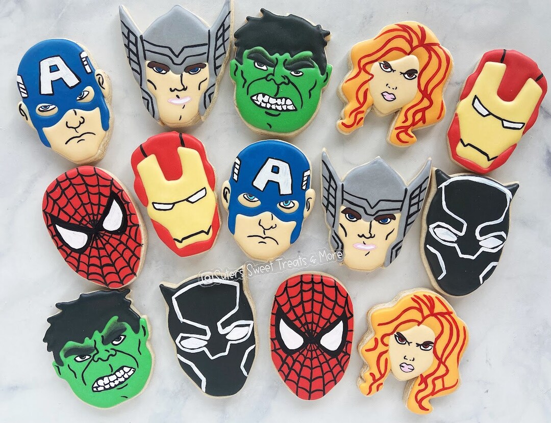 Super Hero Decorated Cookies: Birthday Party Favors - Etsy