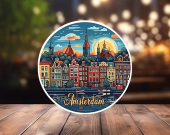Vintage 1950's Style Holland Amsterdam Retro Travel Decal - Etsy