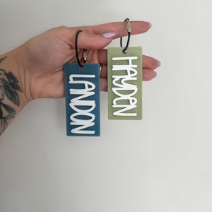 Name Backpack Tag for Kids, Personalized Keychain, Name Keychain, Name ...