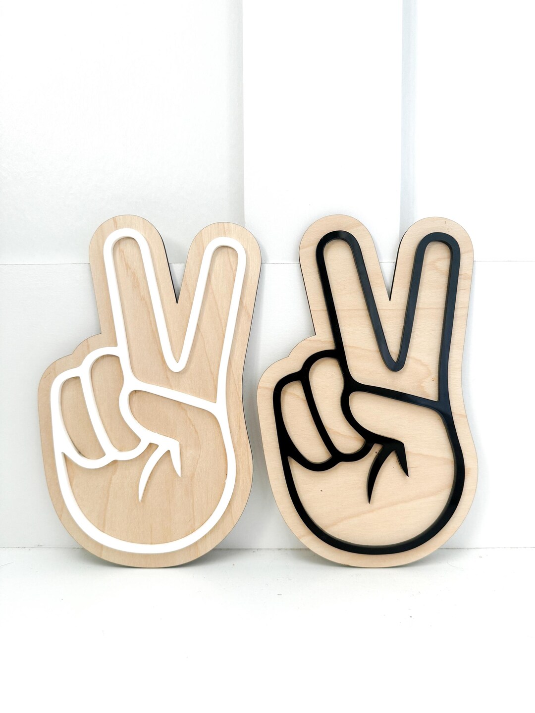 Hand Peace Sign Wooden Wall Decor: Groovy Kids Room Art - Etsy