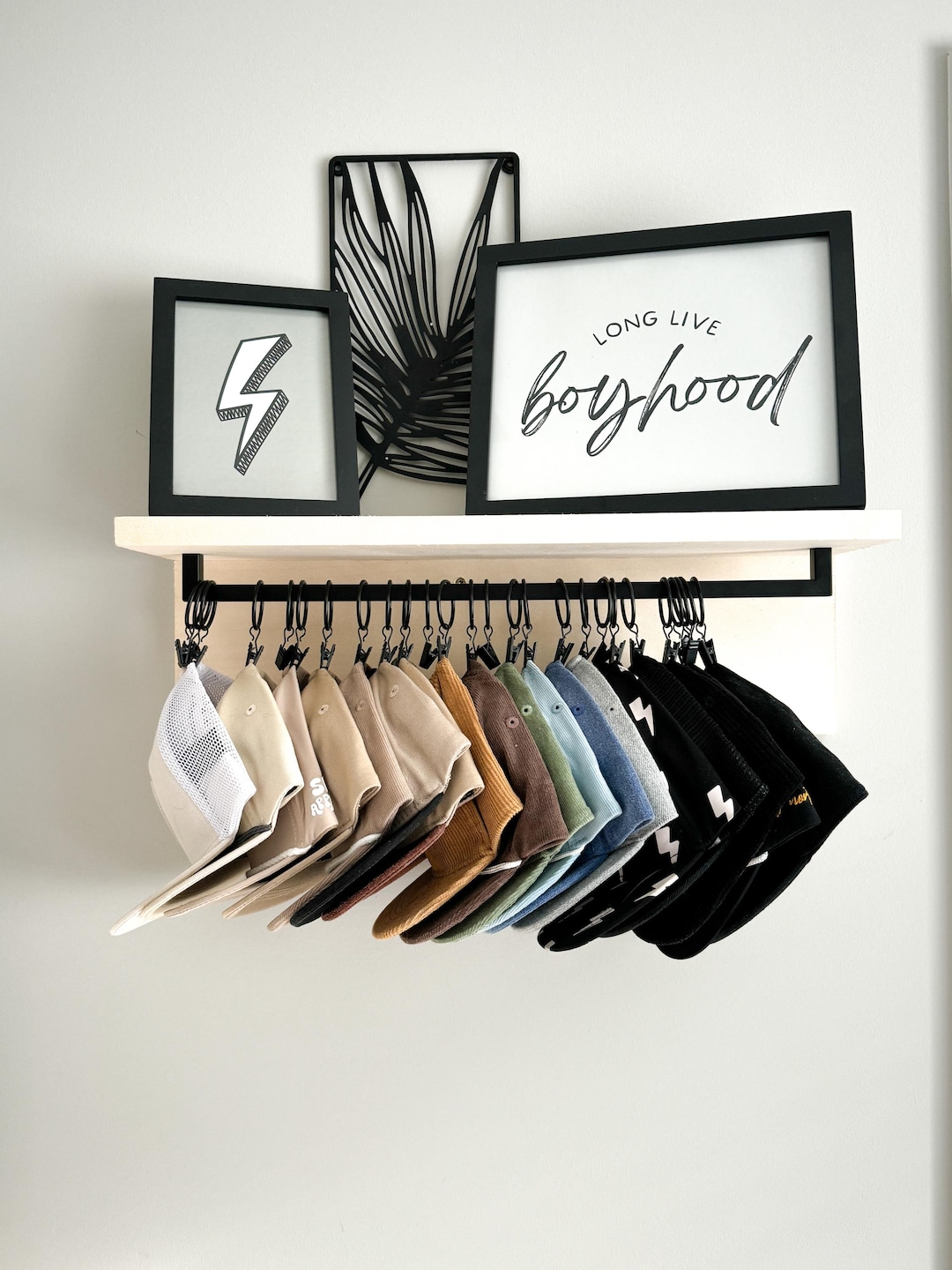 Hat Rack Shelf, Hanging Shelf for Hats, Snapback Hats Shelf, Boys Room ...