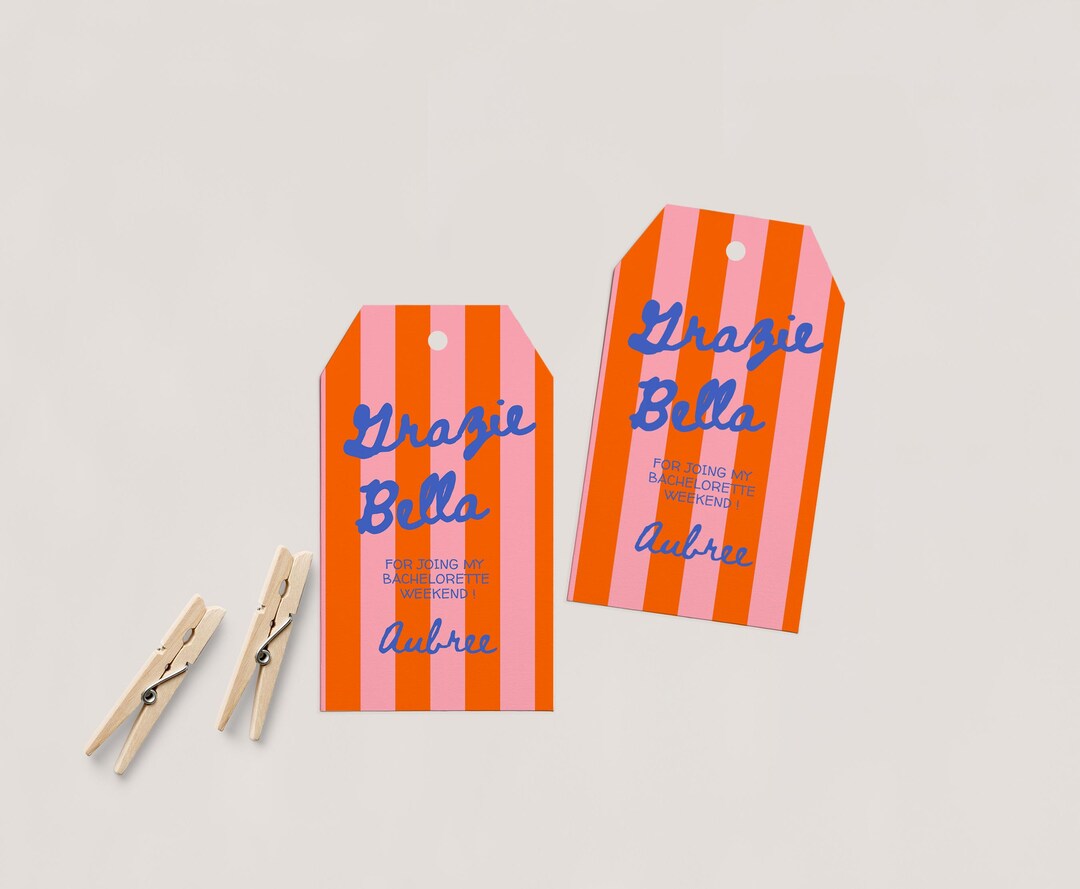 Editable Bachelorette Favor Tag Template, Retro Striped Thank You Tag ...