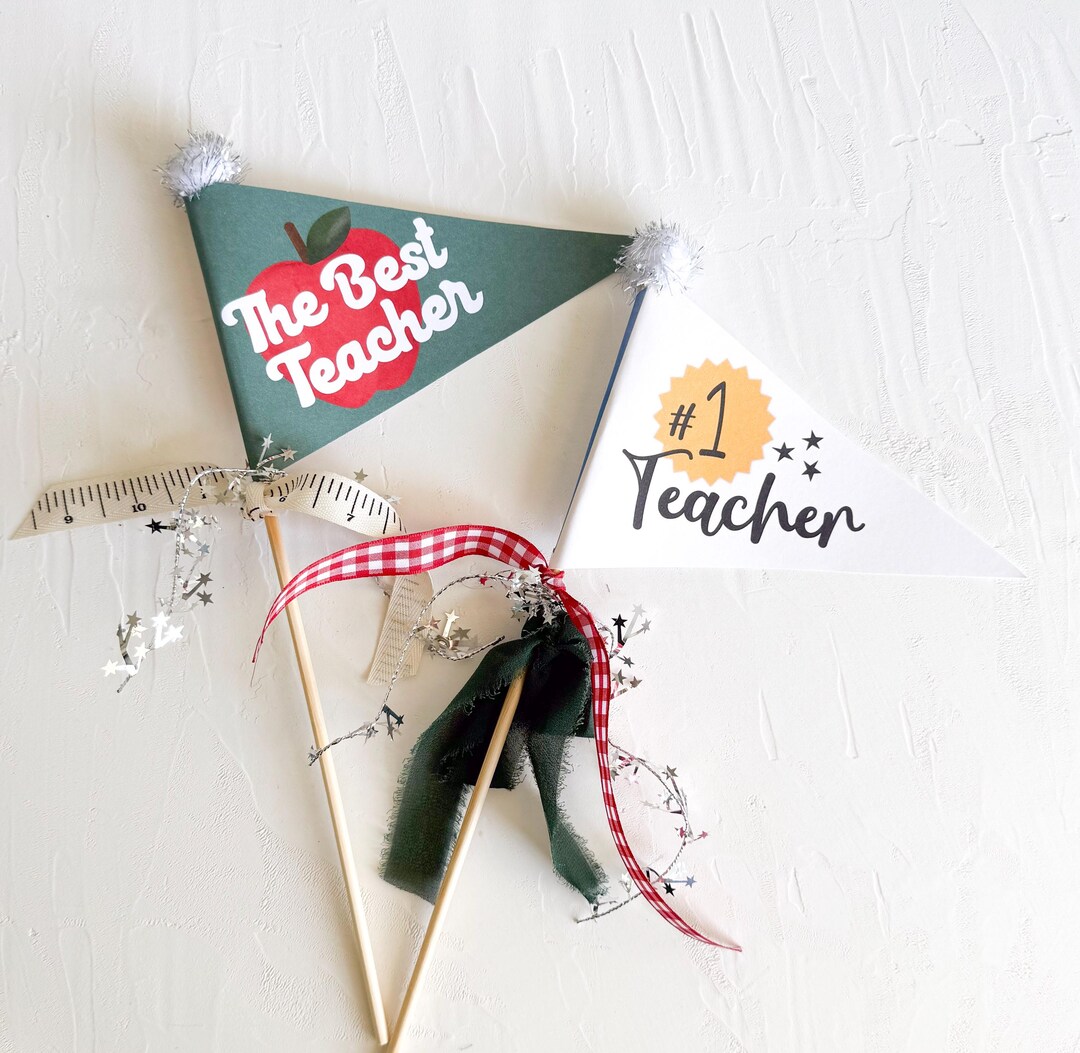 Teacher Appreciation Pennant Flag, Appreciated Teacher Gift ...