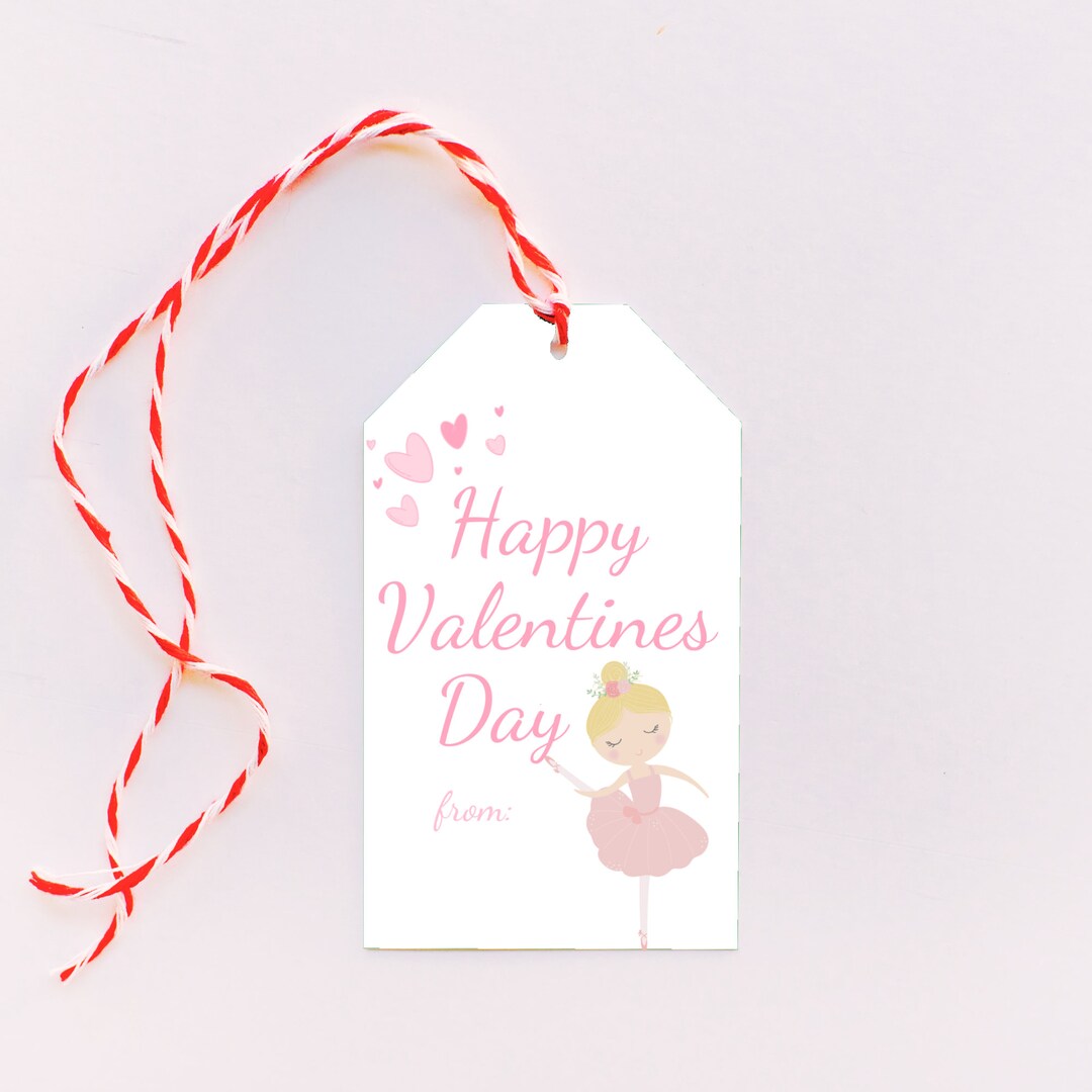 Editable Valentines Gift Tag, Printable Favor Tags, Ballet Valentines ...