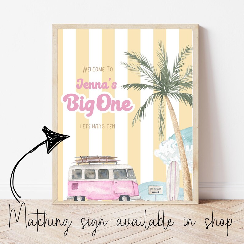 The Big One Birthday Invitation Template, Girls Beach Theme First Bday ...