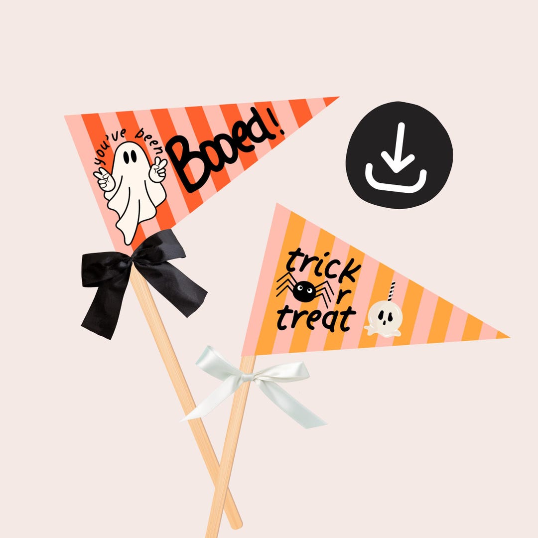 Boo Basket Printable Flags | Halloween Pennant Flag | You've Been Booed ...